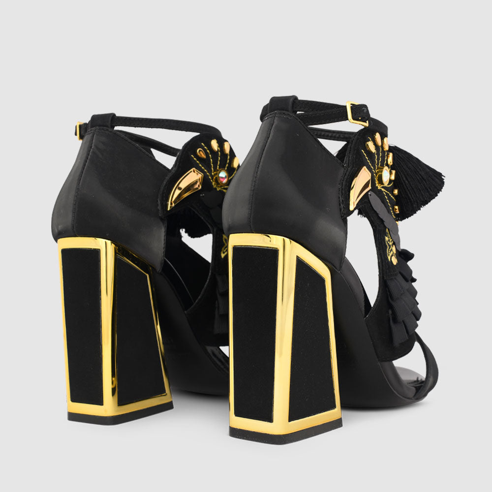 Aya - Black/Gold – The Shoe Curator